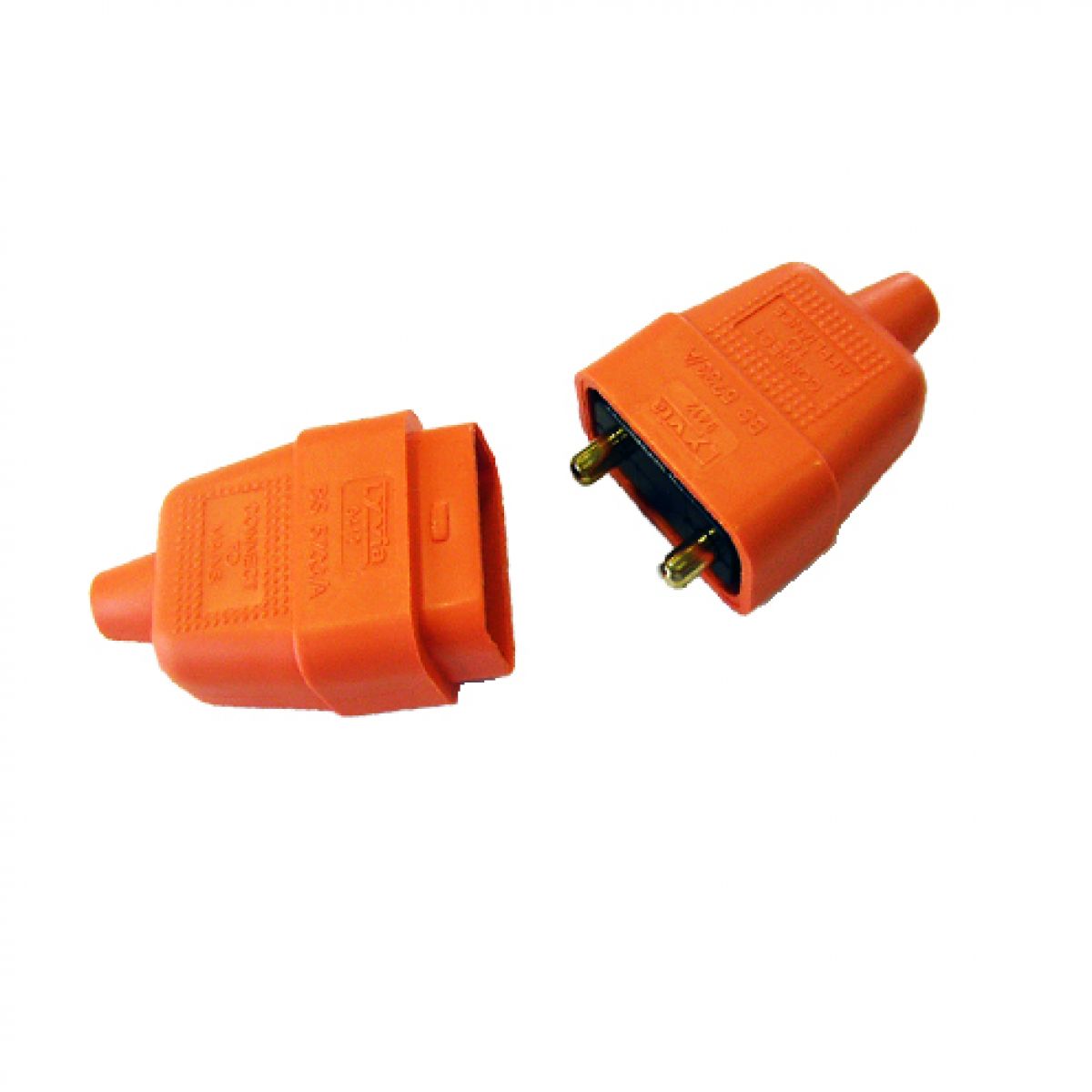 Lyvia Electrical 9412OR: 10A 2 pin connector, rubber, orange - from £2.34