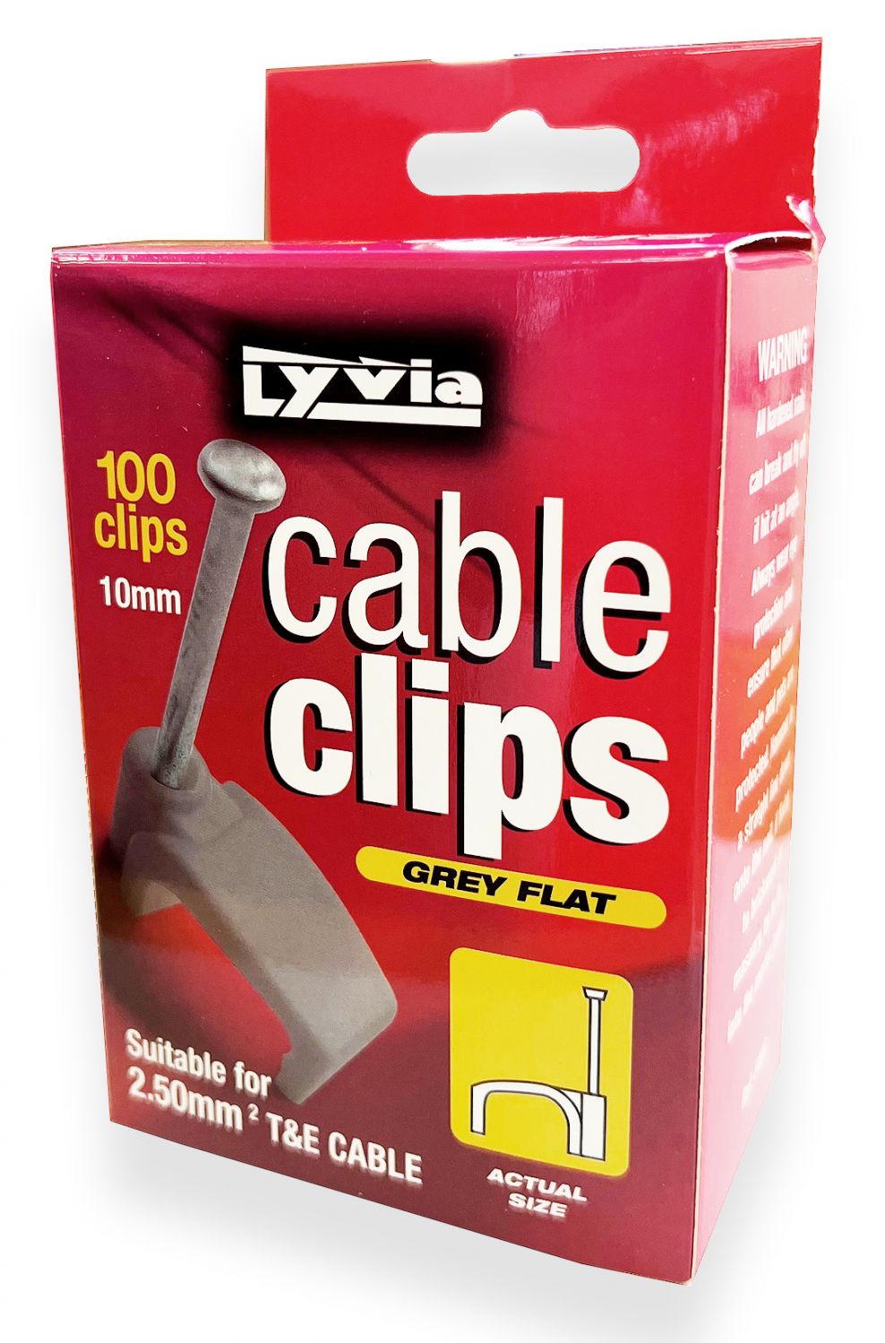 F49GHBX: 10mm Flat Cable Clips x 100, For 2.5mm² T&E