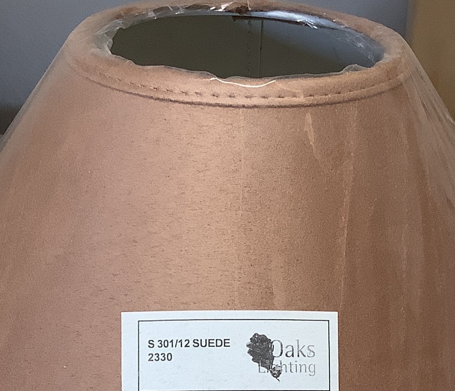 S 301/12 SUEDEBWN: 12" Coolie Lampshade, Brown, Suede, 300mm