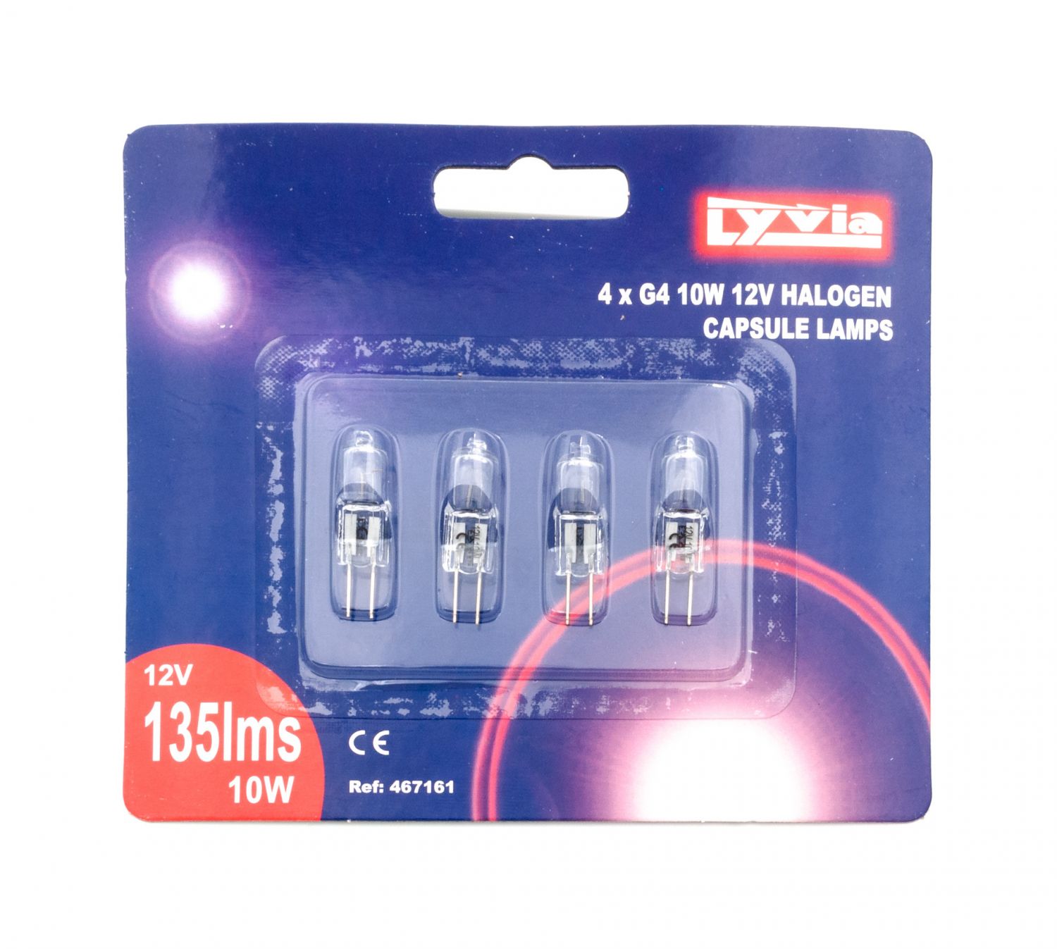 467161: 12v 10w Halogen G4 Capsule Bulb, 2700K, Dimmable