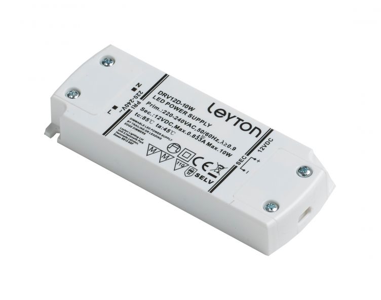 DRV12D-10W-TB: 12v, 10w Mains Dimmable LED Driver, Terminal