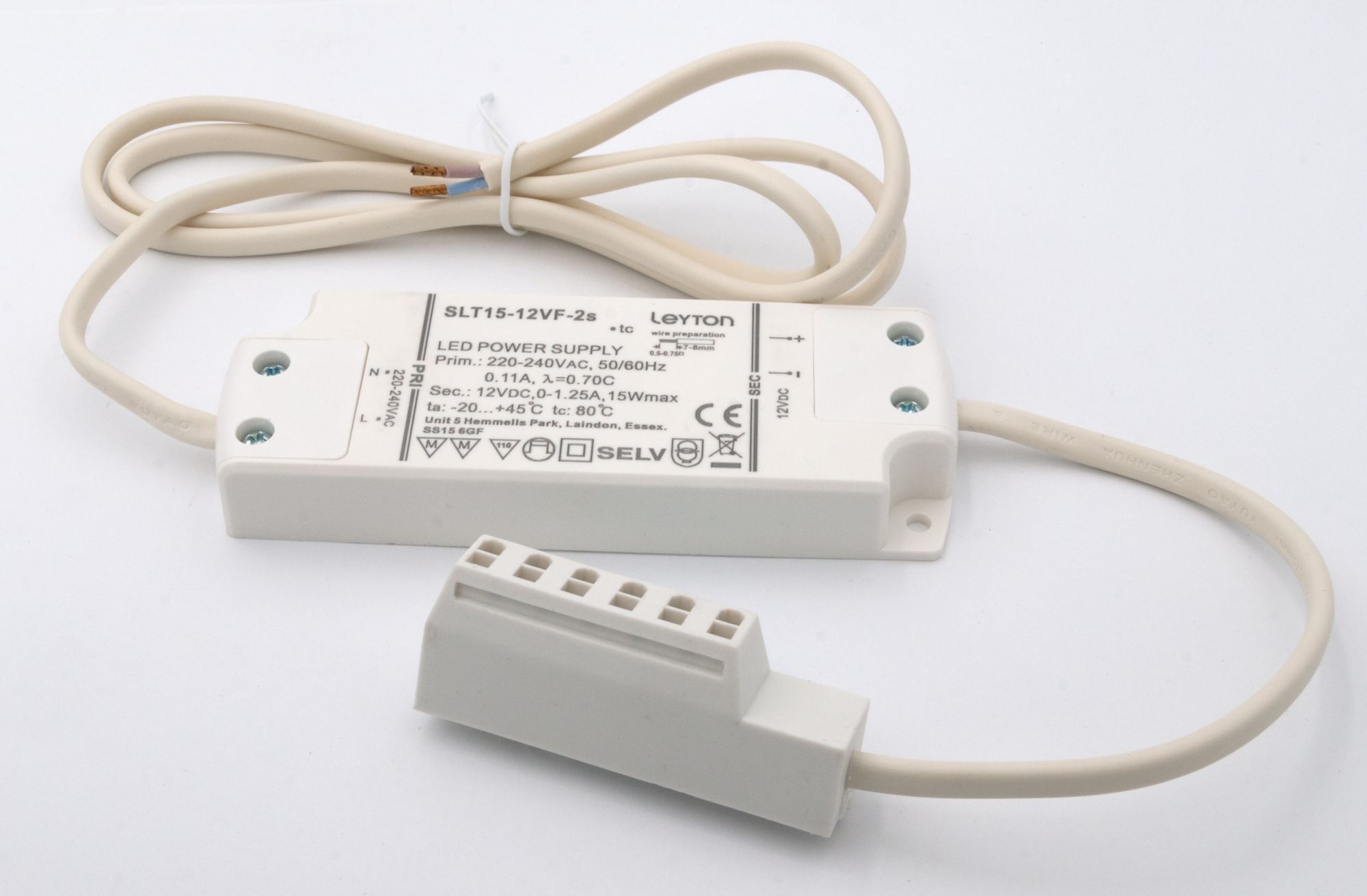 DRV12-15W-AMP6: 12v, 15w LED Driver, AMP Output Socket