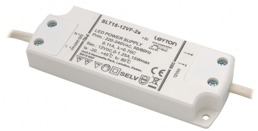 DRV12-15W-AMP6: 12v, 15w LED Driver, AMP Output Socket