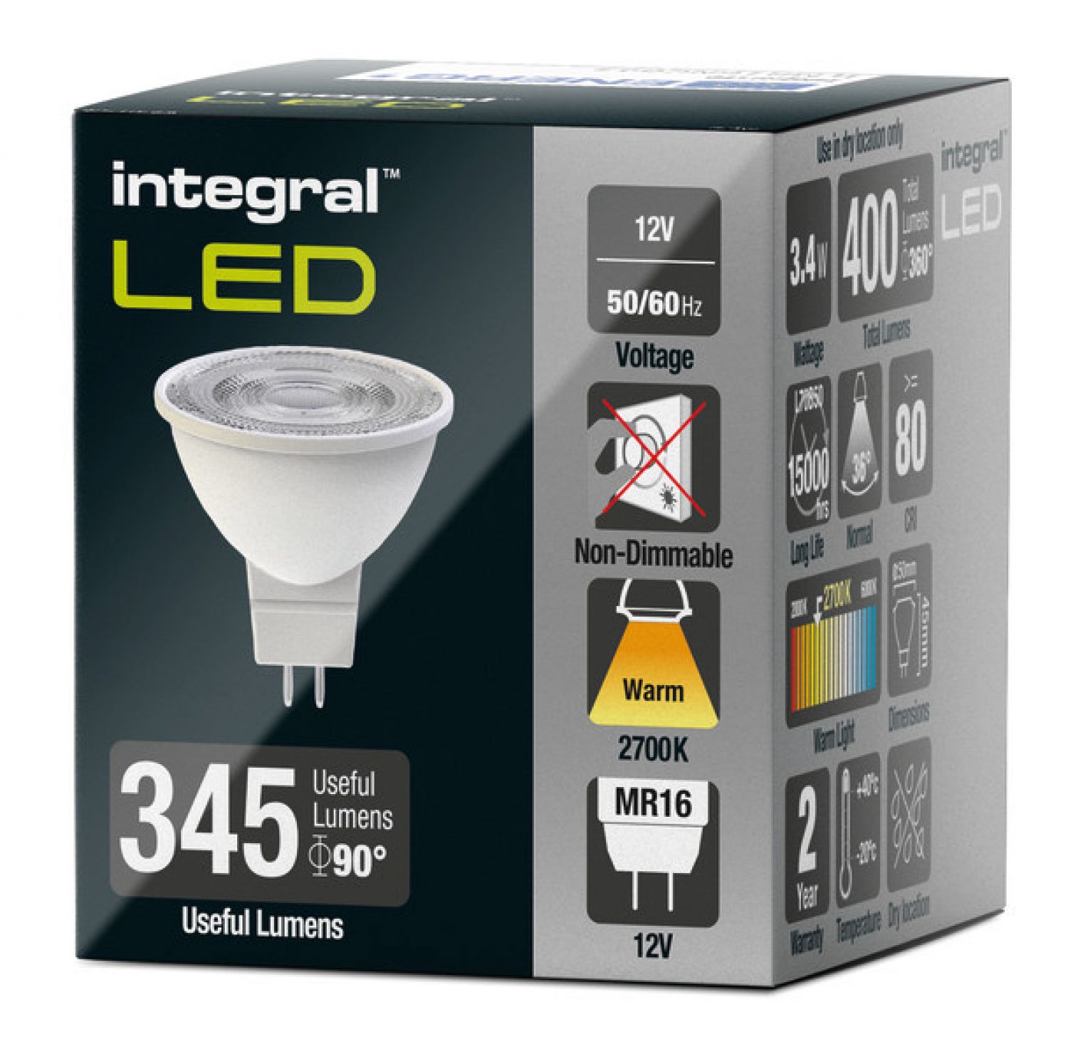 ILMR16NC043: 5w MR16 LED Spot Lamp, 2700K Warm White, GU5.3