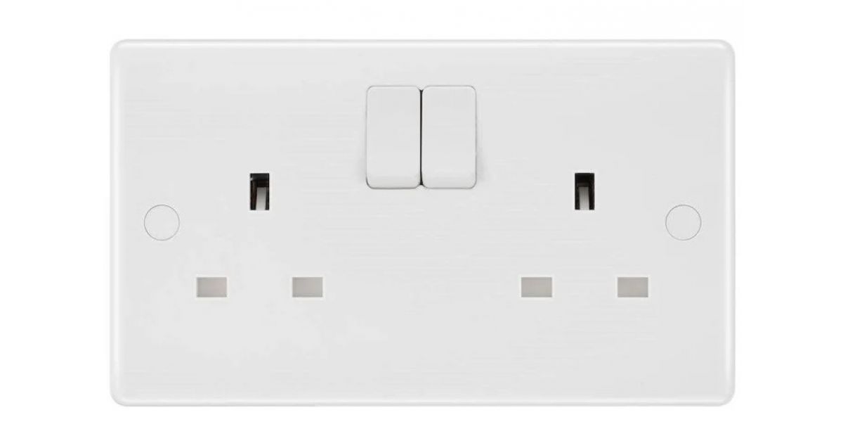 822DP-01: 13A Double Socket With, Nexus, White - £2.34