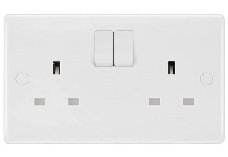 822DP-01: 13A Double Socket With, Nexus, White - £2.37