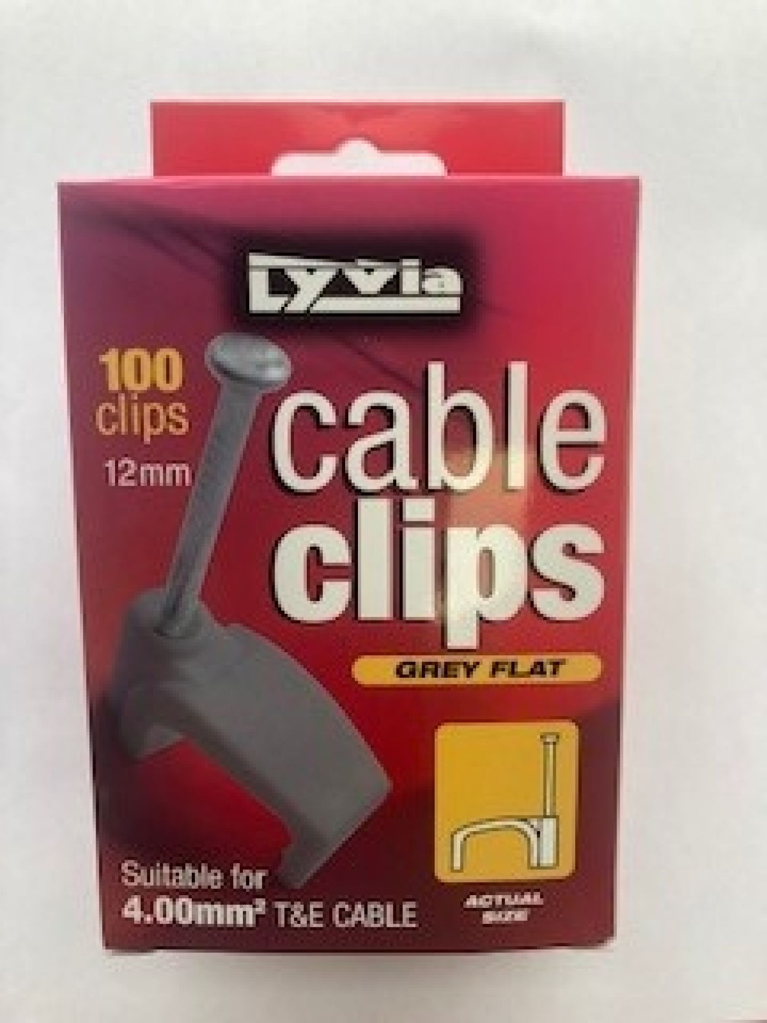 F55GHBX: 14mm Flat Cable Clips x 100, For 6mm² T&E