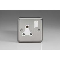 XSRP15AW: 15A Round Pin Socket, Classic Matt Chrome + White