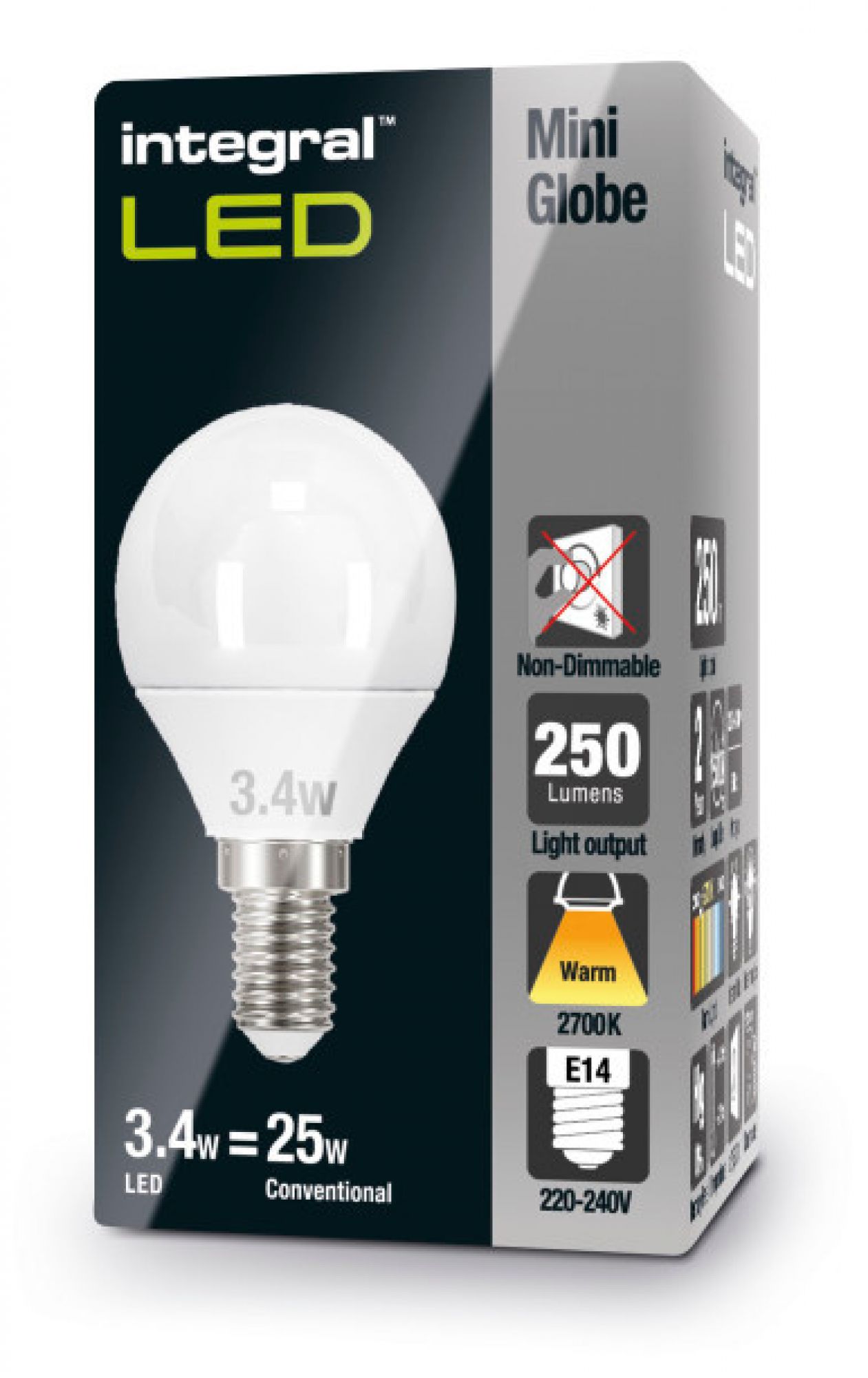 ILGOLFE14NC004: 2.2w LED Golf Ball Bulb, 2700K, Frosted