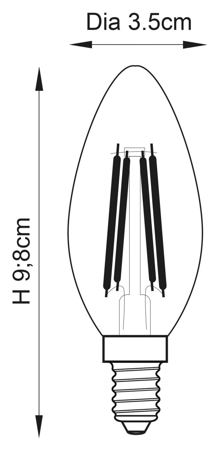 121164: 2.2w LED Ultra Efficient Candle, Non Dimmable