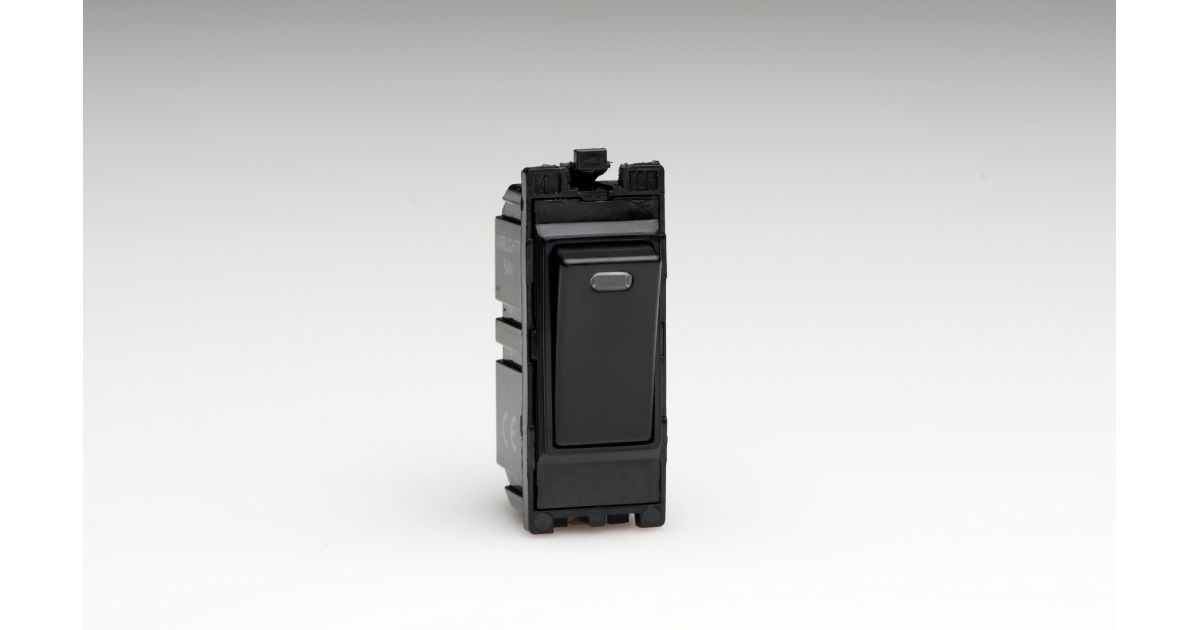 G201DNB: 20A Switch + Neon, Powergrid Module Black