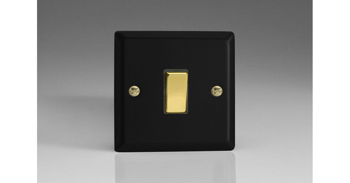 XY20V.MB: 20A Switch, Vogue Matt Black + Polished Brass