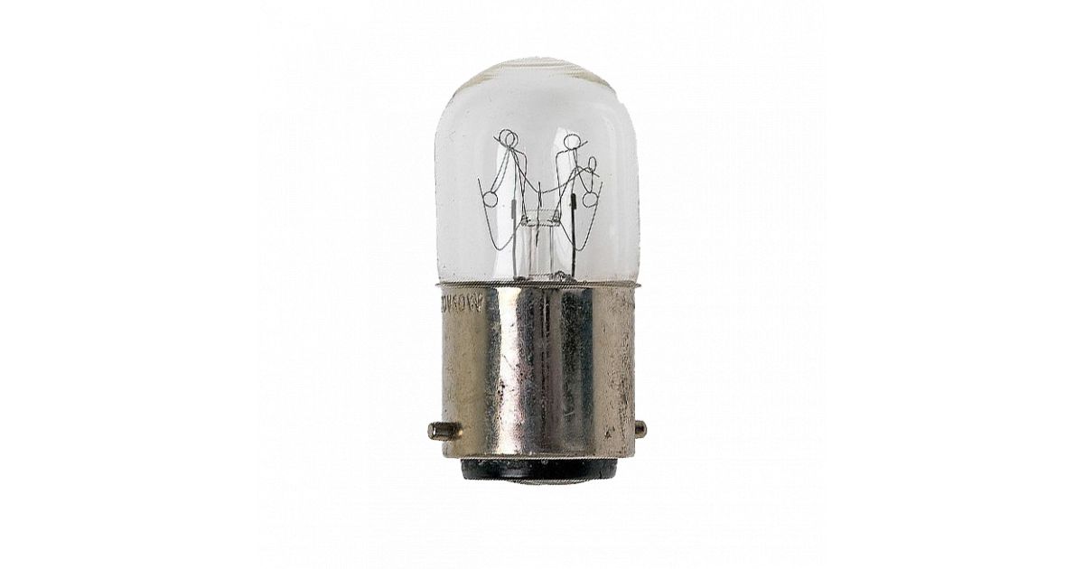 228371300: 15w 220v BC B22d Light Bulb T22x50mm Clear
