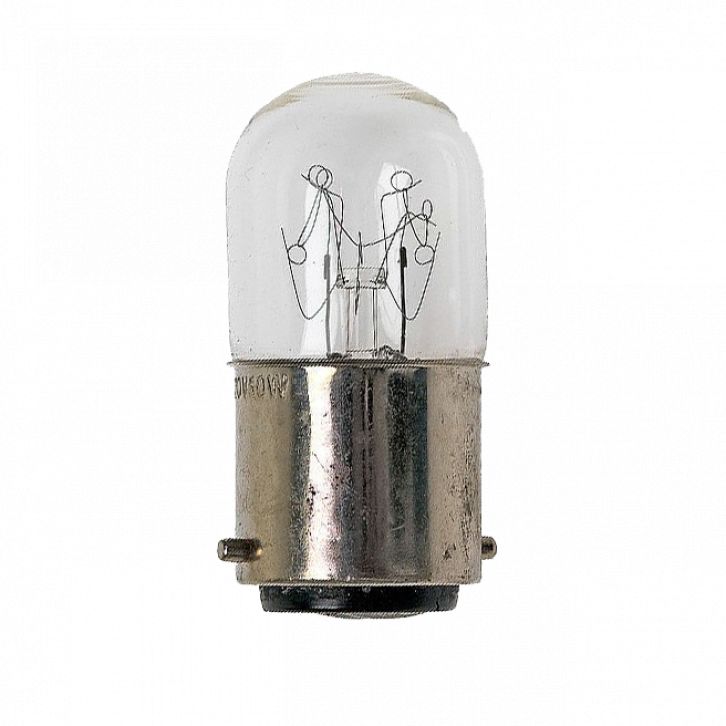 228371300: 15w 220v BC B22d Light Bulb T22x50mm Clear