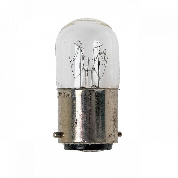 228371300: 15w 220v BC B22d Light Bulb T22x50mm Clear