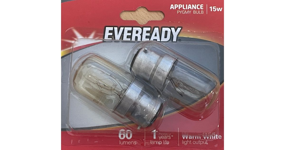 51054: 240v 15w Tungsten Pygmy Bulb, B22, Dimmable, Clear, 2
