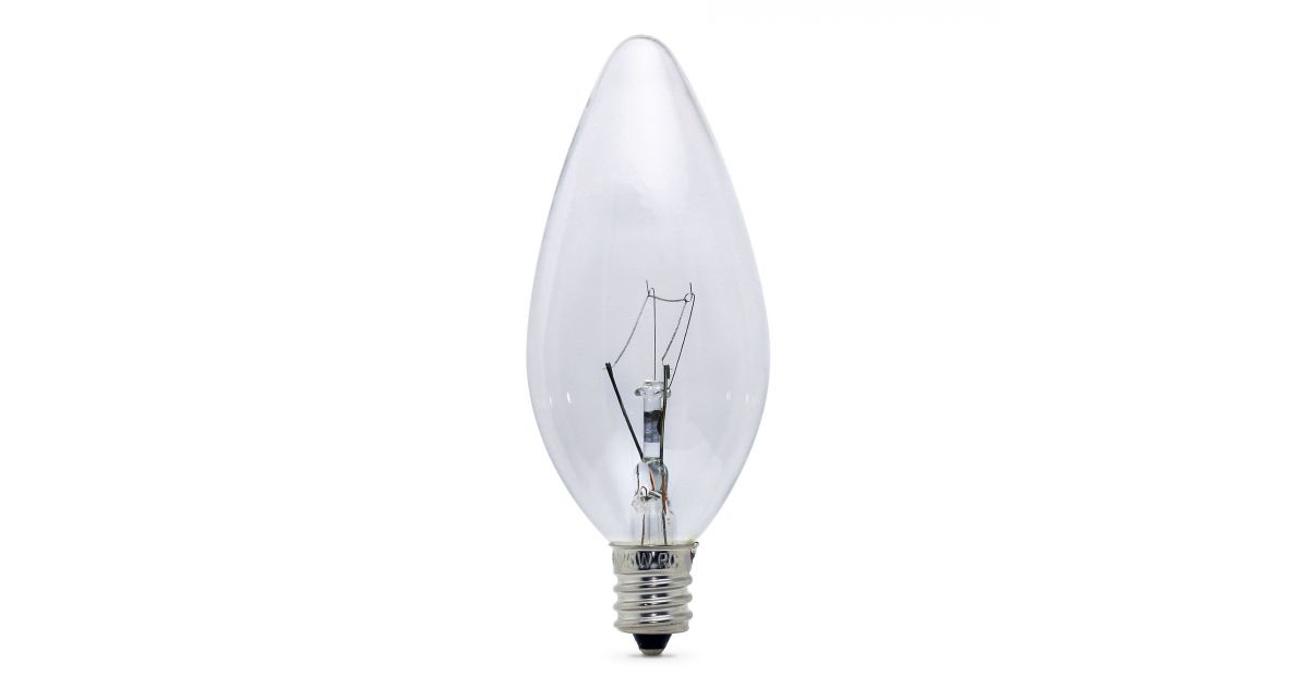 122583900: 240v 25w Tungsten Candle Bulb, E12, Dimmable