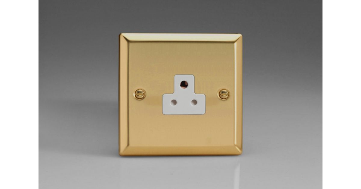 XVRP2AW: 2A Round Pin Socket, classic victorian brass
