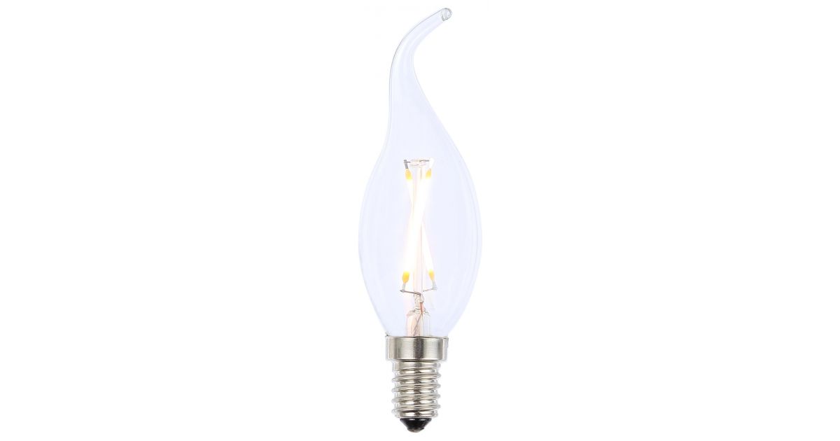 INL-C35L-LED-SES-CLR: 2w Flame Tip LED Candle, non dimmable