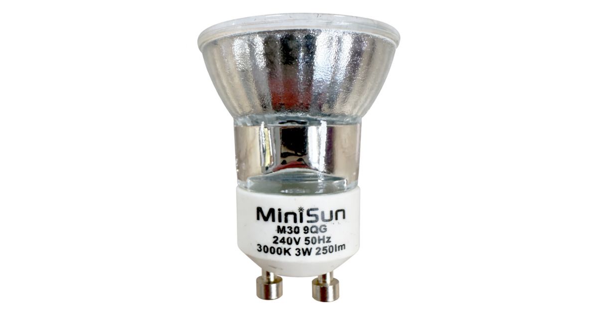 17667: 35mm 3w LED GU10 MR11 Bulb, 3000K, Dimmable : MiniSun
