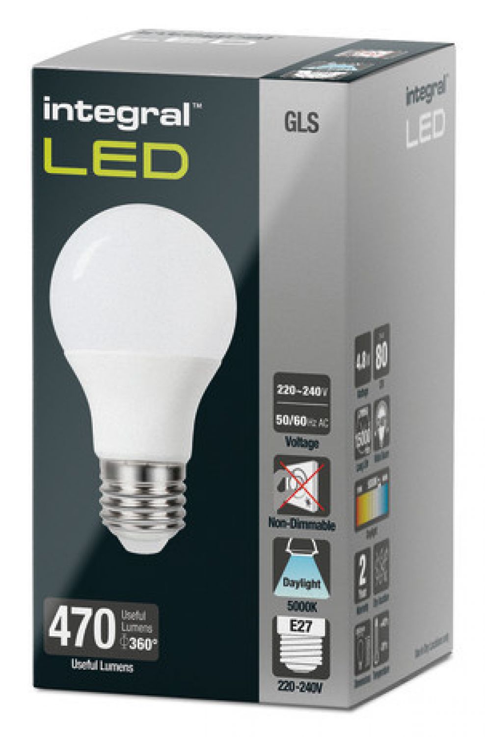 ILGLSE27NF111: 4.8w LED Classic Globe GLS, Non Dimmable