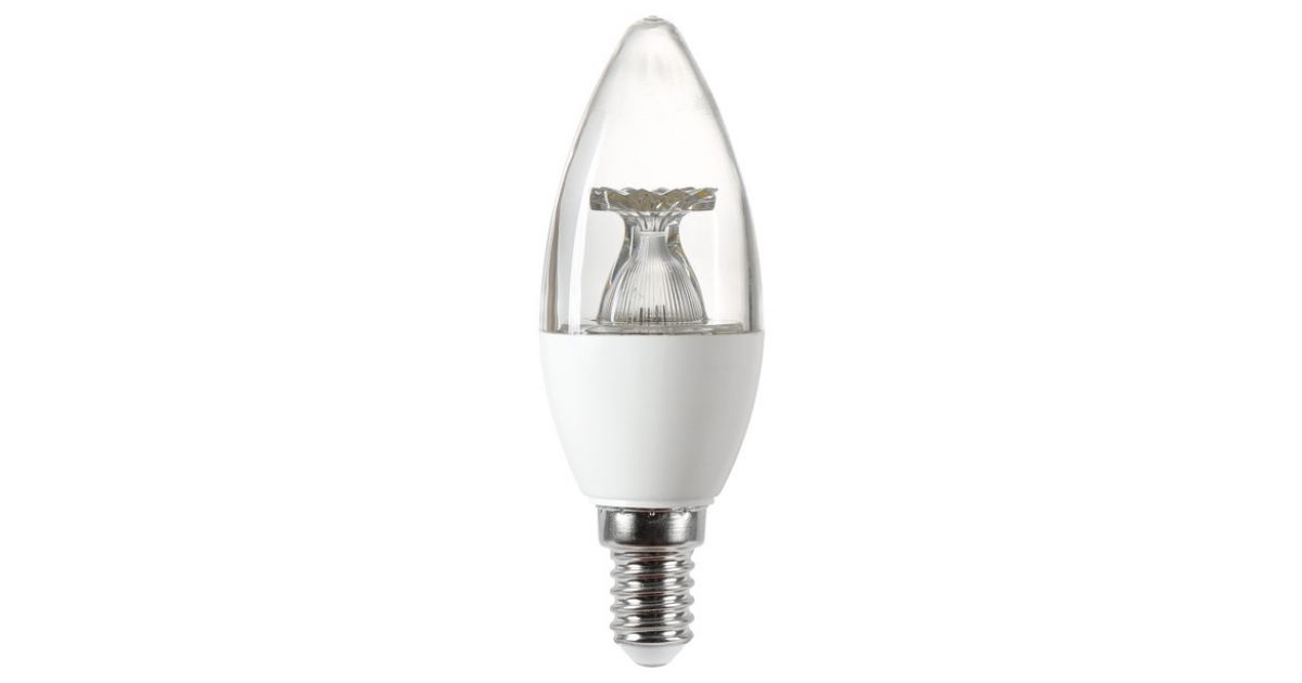 ILCANDE14NF062: 4.9w LED Candle Bulb, 5000K, Clear
