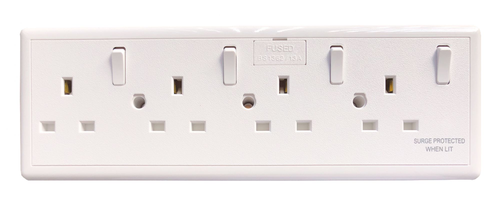 4125: 4 Gang Switched Converter Socket, White - from £11.22