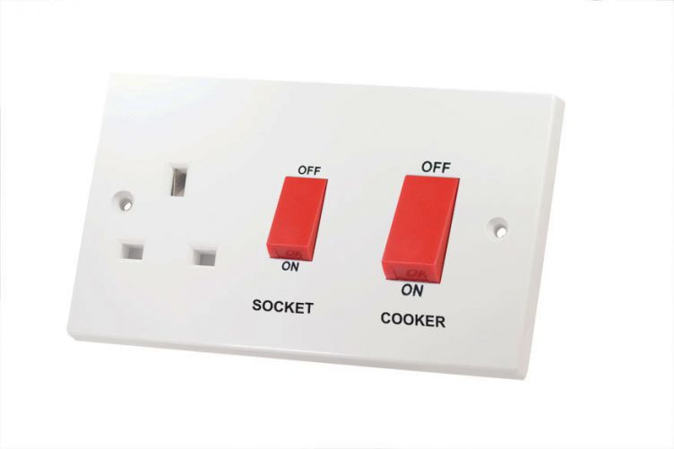 LG953: 45amp Double Pole Cooker Control Unit Socket, 13amp