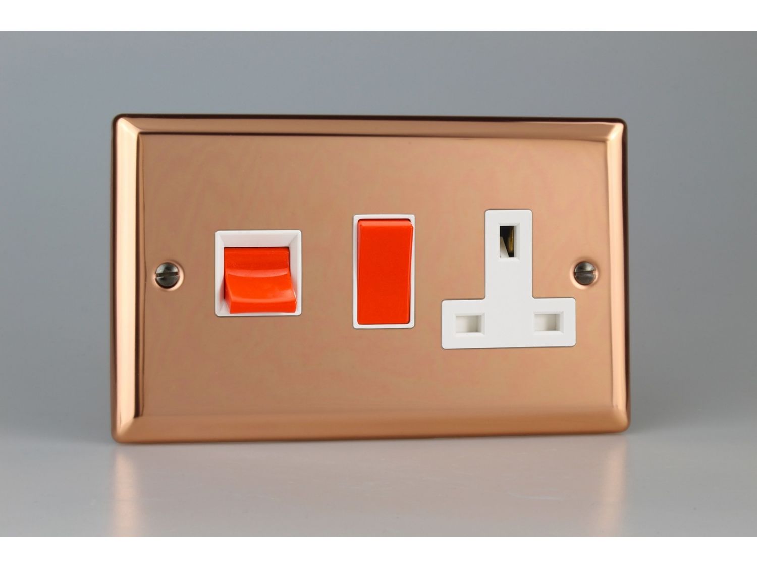 Gold Plug Sockets Mocha Screwless Cooker Switch 45A With 13A Switched ...