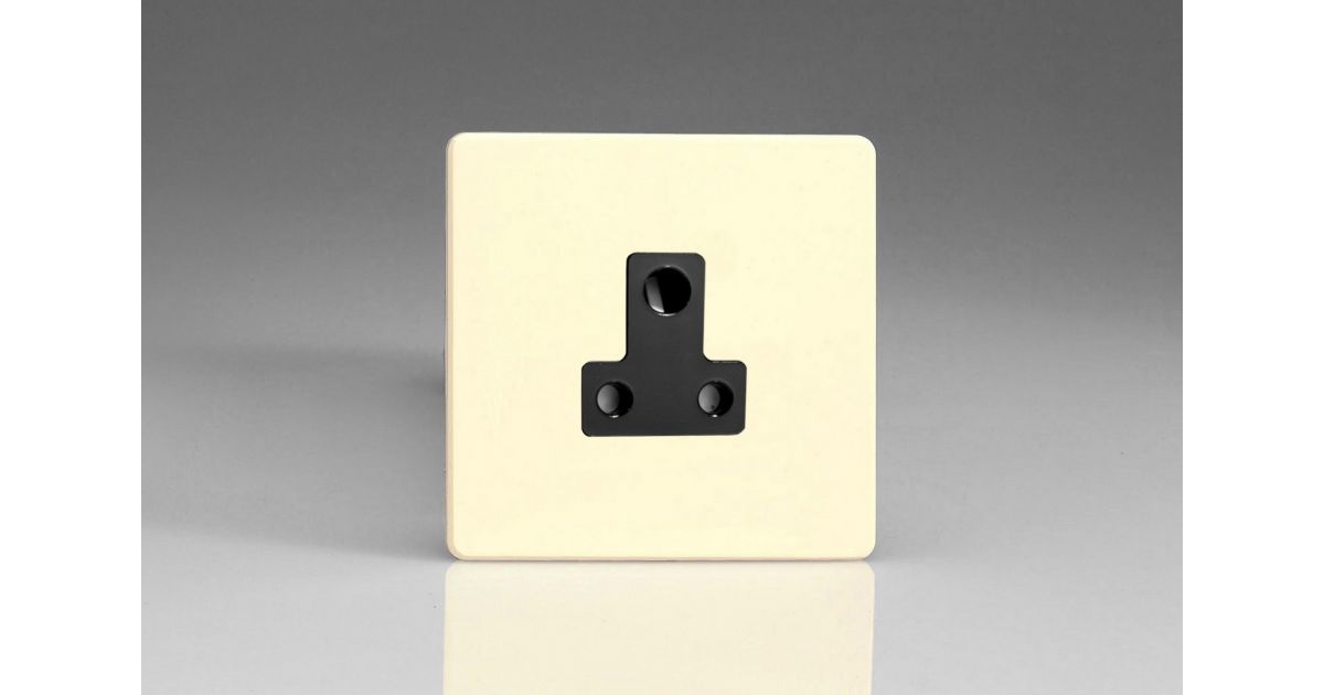 XDYRP5ABS.PD: 5A Round Pin Socket, Screwless Primed + Black