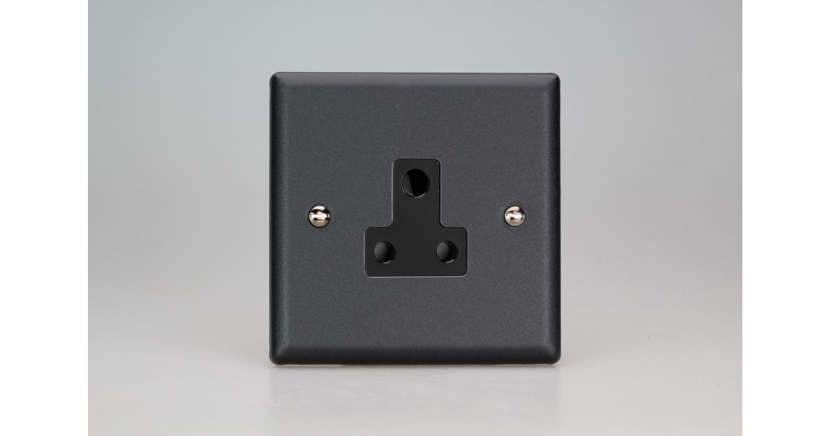 XYRP5AB.MB: 5A Round Pin Socket, Urban/Vogue Matt Black