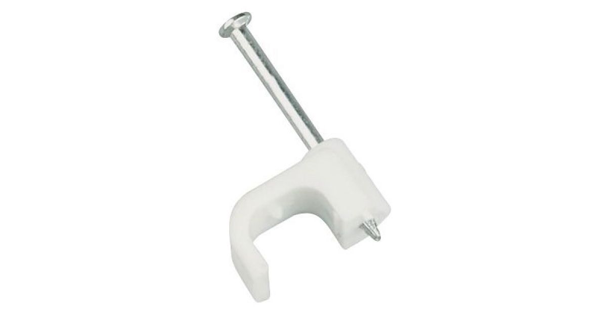 F47HBX: 5mm Flat Cable Clips x 100, White : Lyvia Electrical