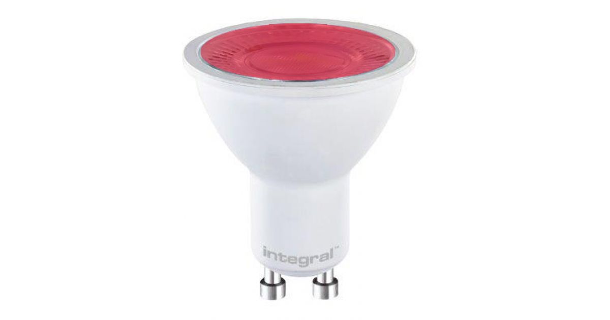 ILGU10NH106: 5w LED GU10 Bulb, red, non dimmable, 130lm, 40°