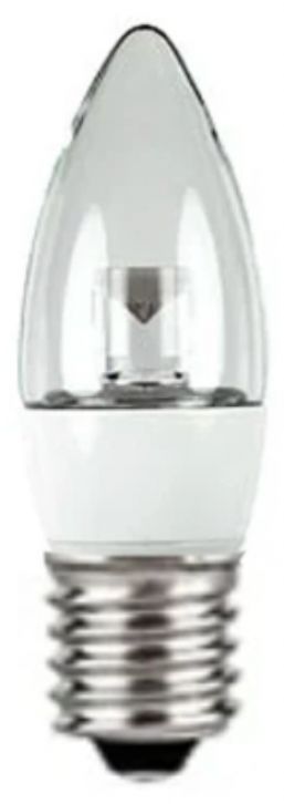 6w Clear LED Candle, Dimmable, 2700K, E27, 470lm =40w,