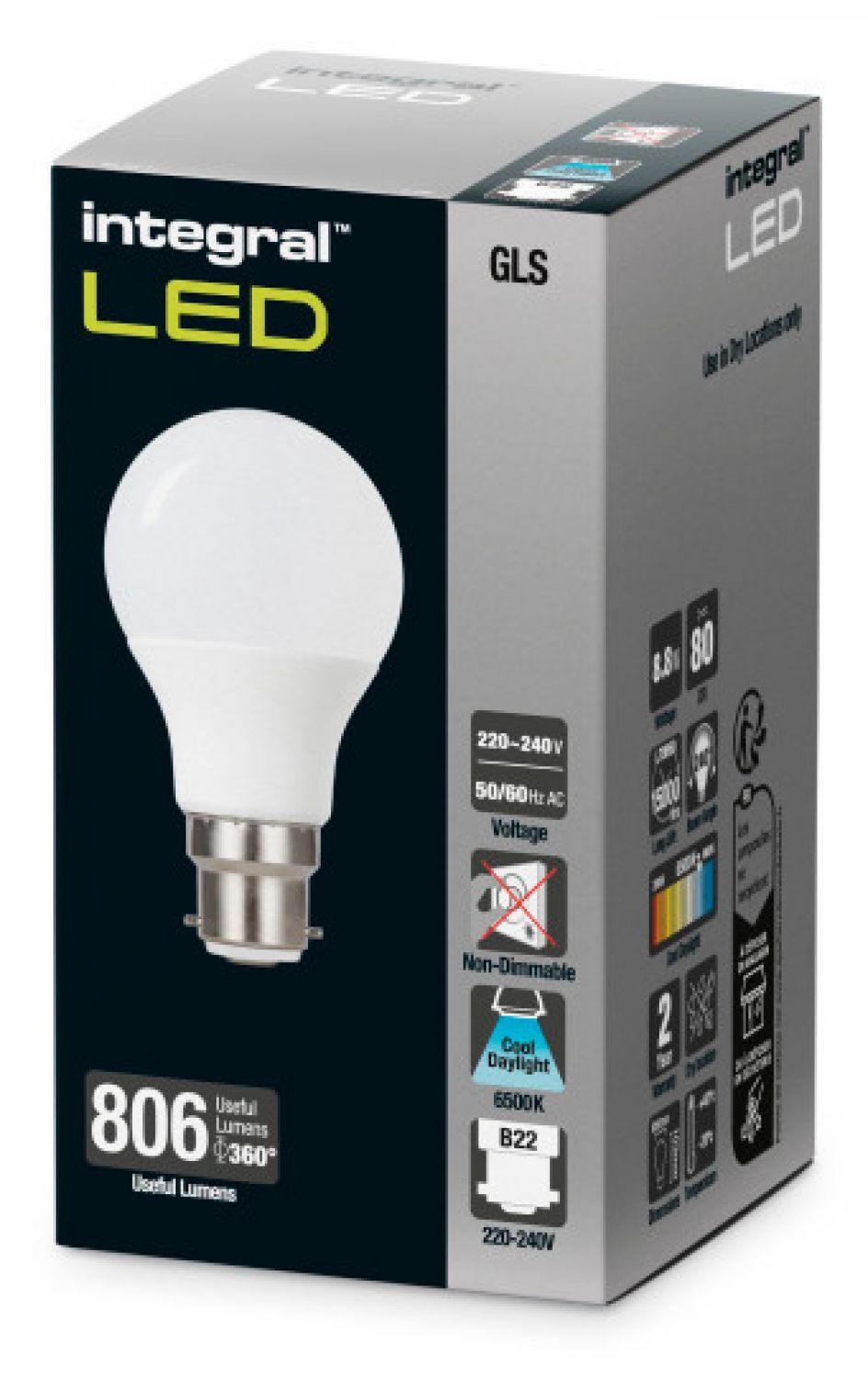 ILGLSB22NG163: 7w LED Classic Globe GLS, Non Dimmable