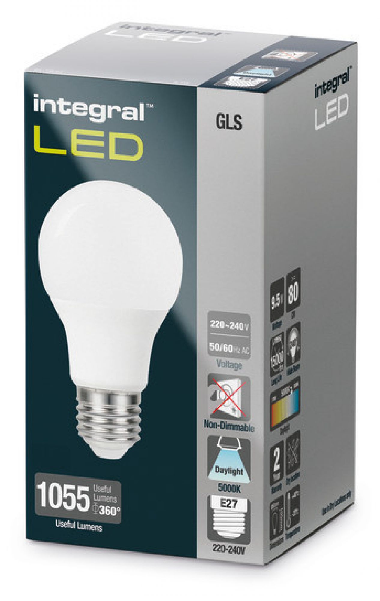 ILGLSE27NF114: 8w LED Classic Globe GLS, Non Dimmable