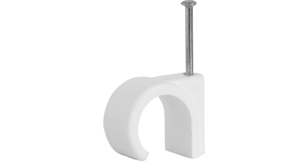 F57HBX: 9mm Round Cable Clips x 100, white - from £1.83