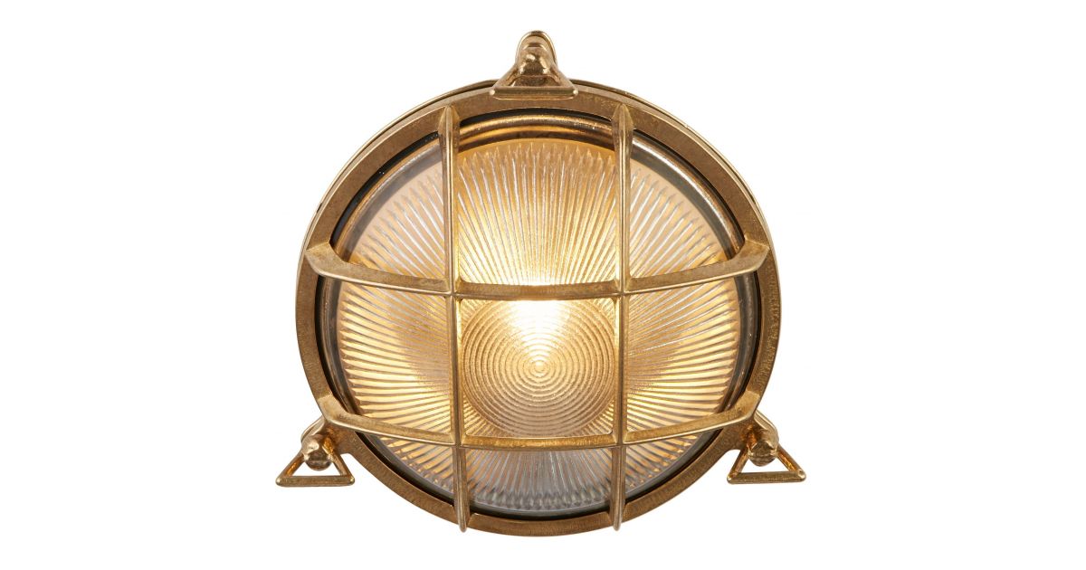 30361PB: Aladdin Bulkhead, IP64, Solid Brass, Round