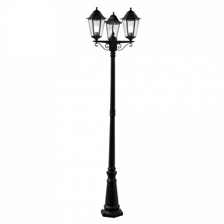 82540BK: Alex 3 Lamp Post, Black, 2.27m : Searchlight