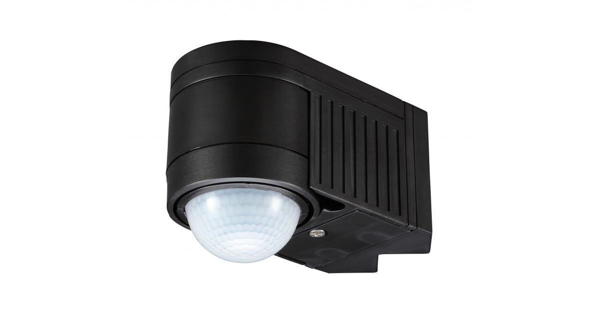 ZN-25152-BLK: Alia Corner PIR Sensor, IP44, Black, 12m Max
