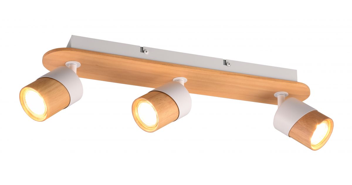 801100331: Arruni 3 Spot Bar Light, Natural Wood & Matt