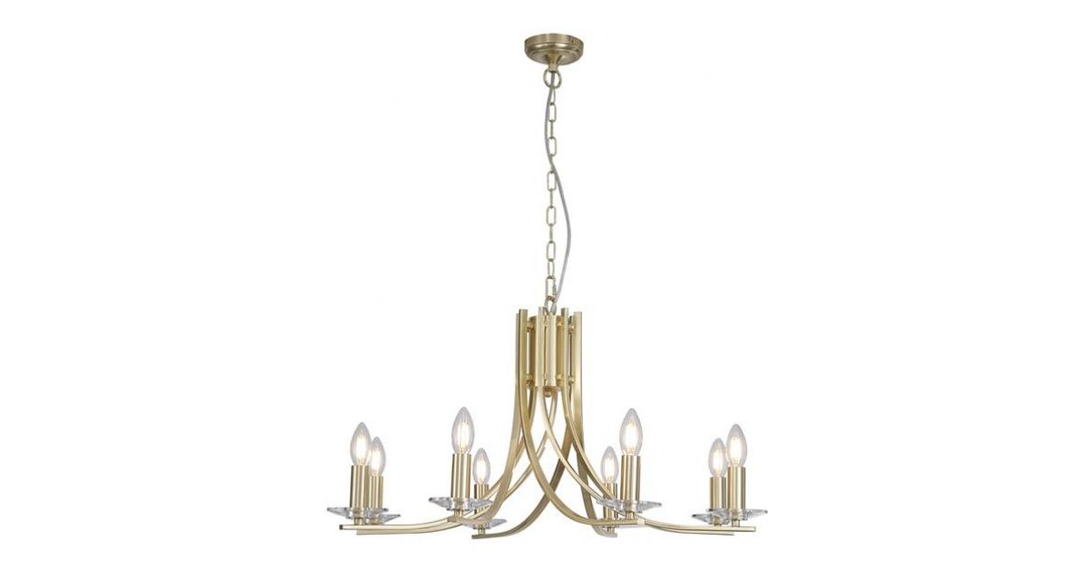 4168-8SB: Ascona 8 Light, Satin Brass : Searchlight