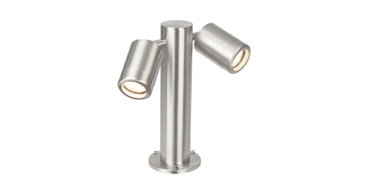 70847: Atlantis Twin Post Spot Light, IP65, Brushed : Saxby