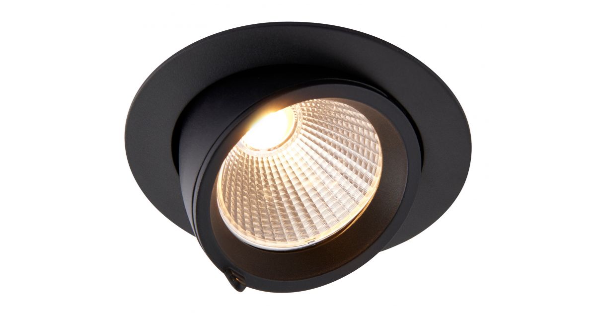108293: Axial CCT LED Tilt Downlight, Matt Black, 30w