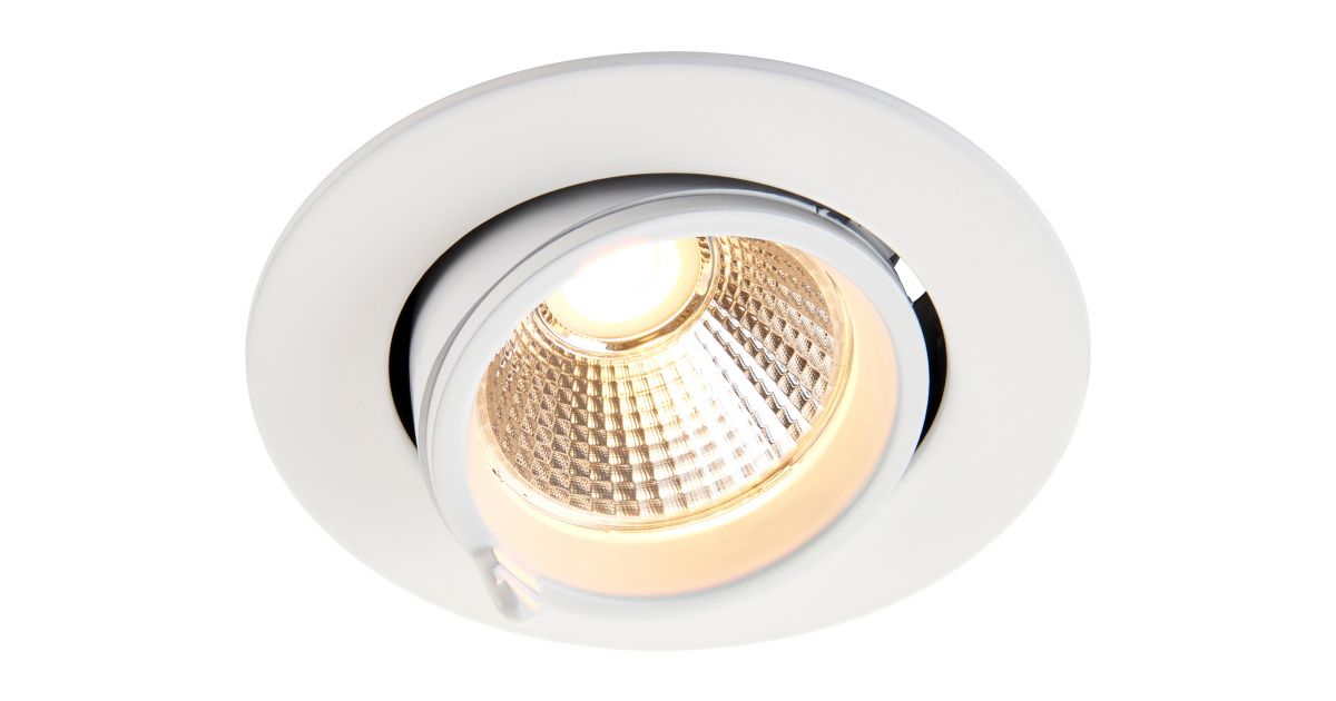 108289: Axial CCT LED Tilt Downlight, Matt White, 15w