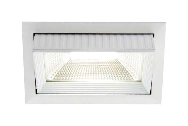 Saxby 78542: Axial LED Tilt Rectangle Downlight, matt white, 35w, 4000K ...