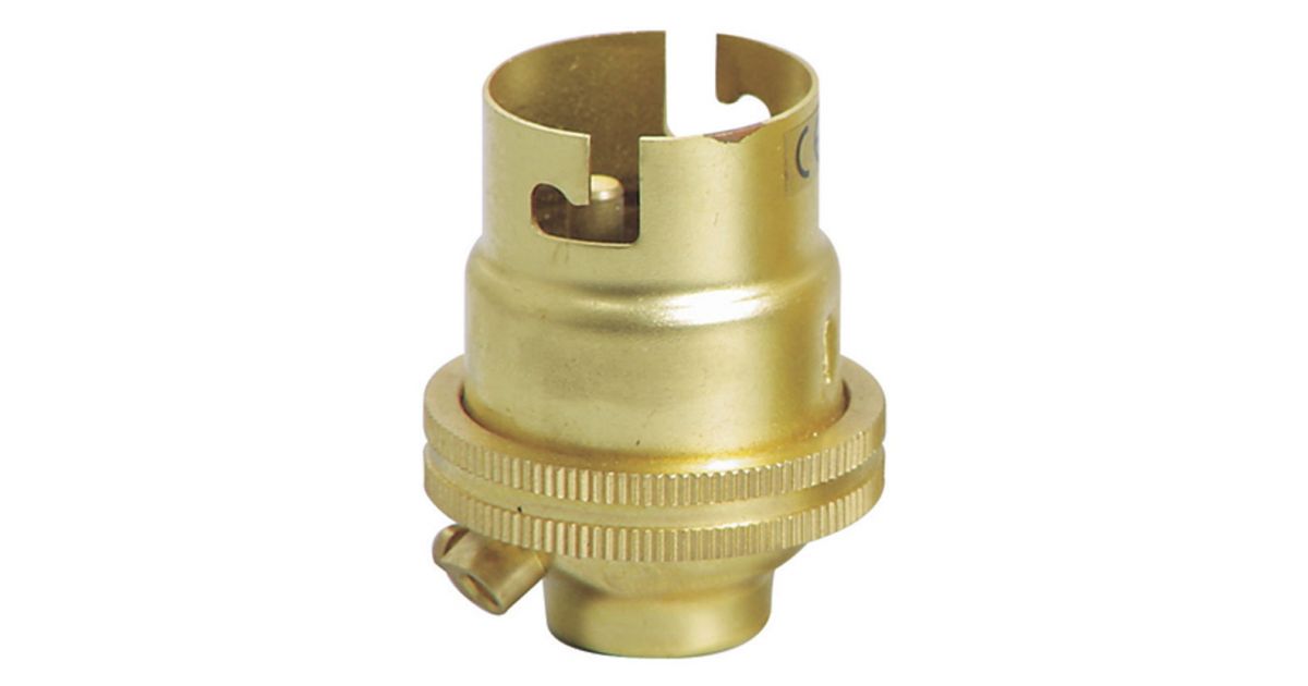 OA24: Brass 1/2" Lamp Holder, B22 : Oaks Lighting