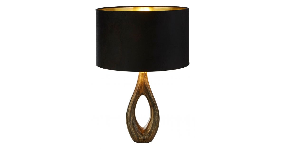 86531BK: Bucklow Table Light, Antique Brass, Black