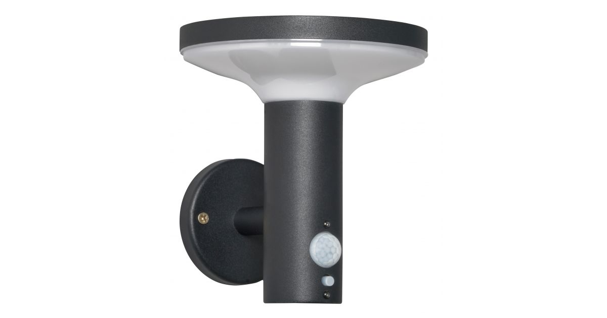 ZN-42049: Claire LED Security Light, IP44, Black, PIR Motion