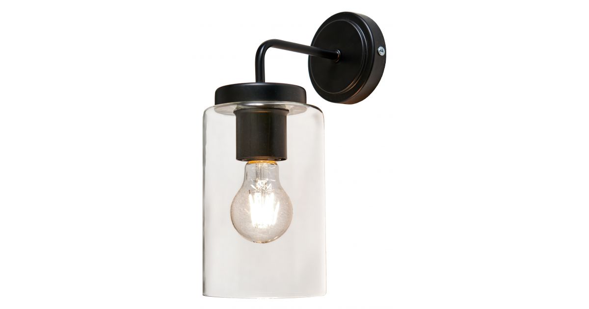 ZN-46039-BLK: Clifton Wall Light, Black : Zink - from £20.54